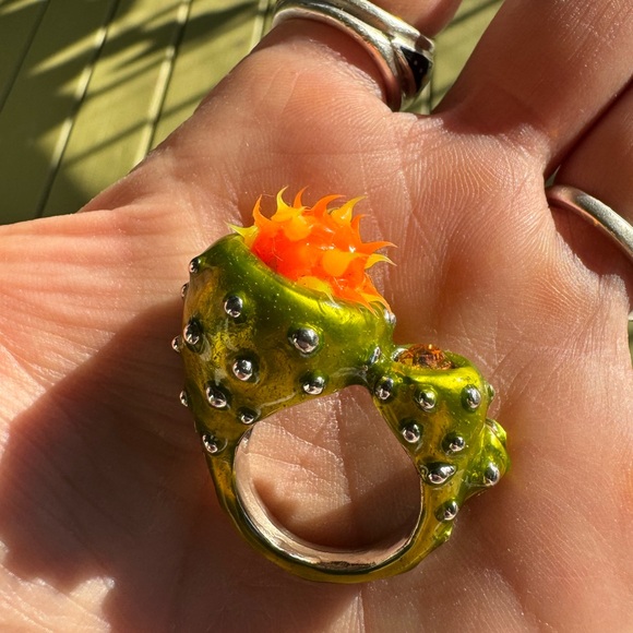 Collina Strada | Jewelry | Collina Strada Green Candy Pod Ring | Poshmark